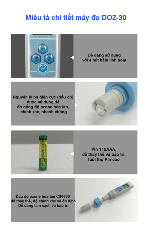 Máy đo nồng độ ozone hòa tan trong nước DOZ-30 - Ozone Cường Thịnh